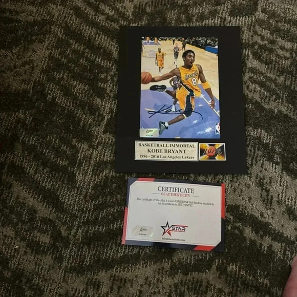 None | Other | Kobe Bryant Autographed Photo Los Angeles Lakers | Poshmark
